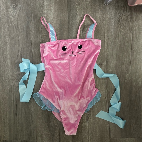 Dolls Kill | Tops | Dolls Kill Bunny Blues Velvet Bodysuit Nwt | Poshmark